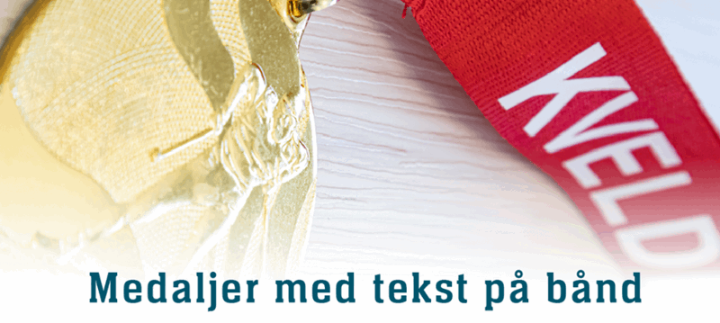 Medaljer med tekst på bånd - PREMIESKAPET